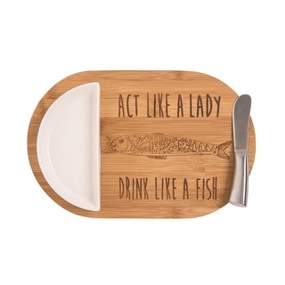 Act Like a Lady Drink Like A Fish Cutting Board And Knife Set Coastal ...