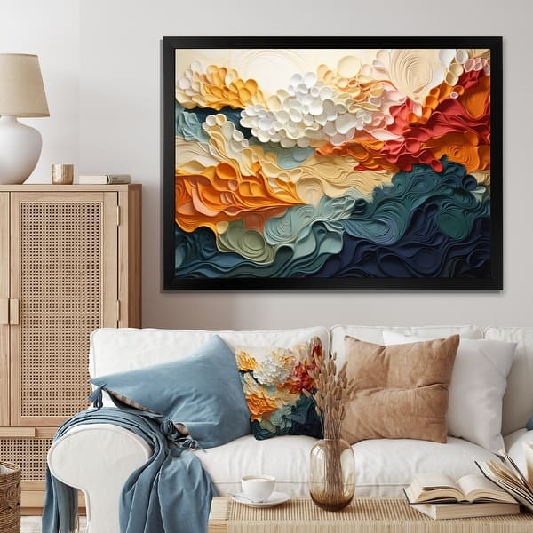 Designart "Biomorphism Organic Forms VI" Modern Framed Canvas Wall Art ...