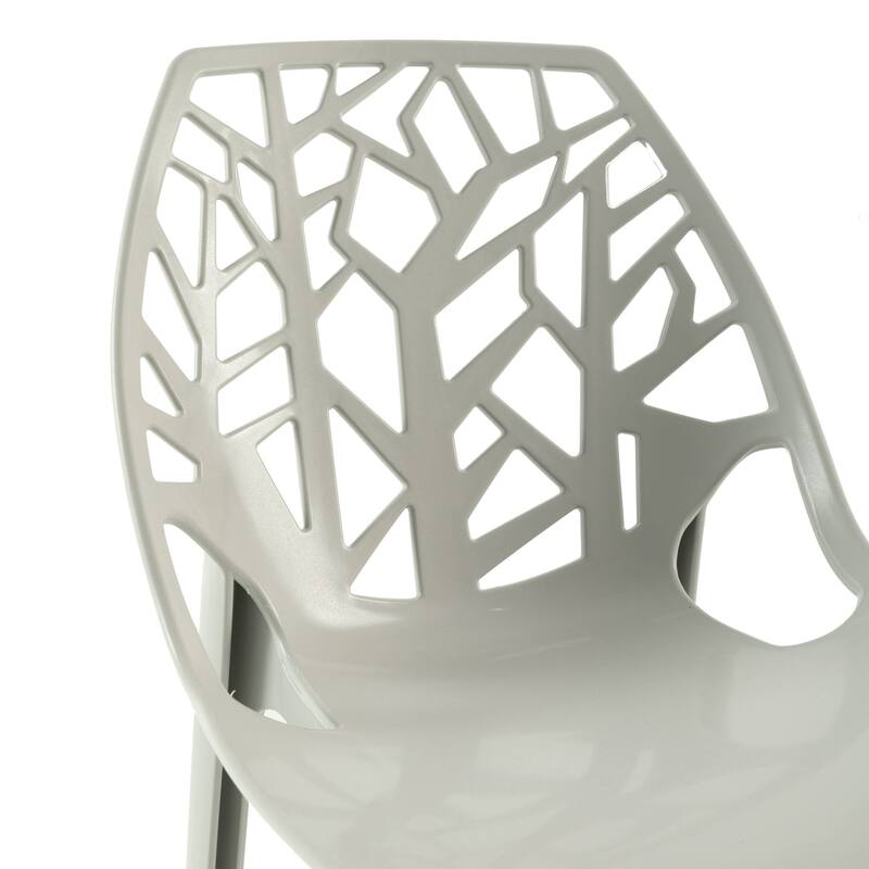Stackable Plastic Dining Chair Modern Accent Side Chair for Indoor and ...