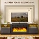 80-inch Fireplace TV Stand with 36-inch Electric Fireplace, LED Light ...