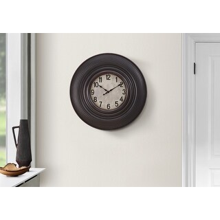 Clocks, 20" Round, Wall Clock, Antique Brown, Transitional - Bed Bath ...