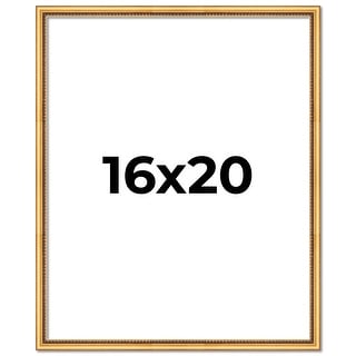 16x20 Frame Beaded Gold Solid Wood Picture Frame | 0.75 Inches - Bed ...