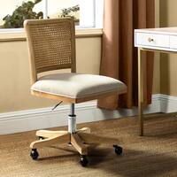 Calcutta Modern Rattan Back Task Chair with Solid Wood Legs by HULALA ...