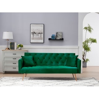 Sofa Bed Multifunctional Velvet Padded Folding Sofa Sponge Filled Futon ...