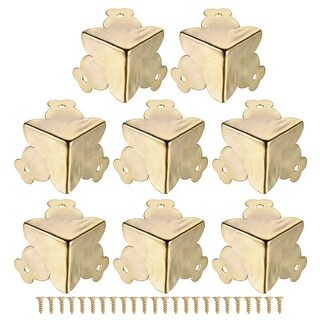 27x27x27mm Metal Box Corner Protectors Iron Edge Guard, Gold Tone 8pcs ...