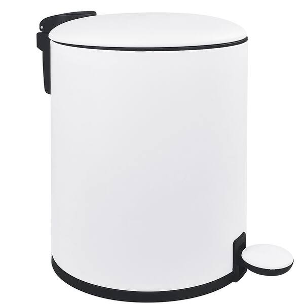 1.3 gal Step On Garbage Can with Plastic Inner Bucket White - Bed Bath ...