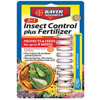 Bayer Advanced 701710A Insect Control Plus Fertilizer Plant Spikes ...