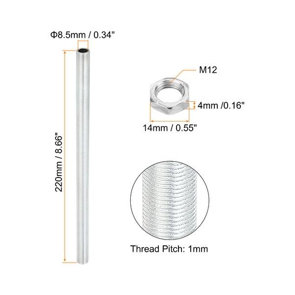 M12 Thread Lamp Pipe Kit with Nut All Thread Rod Fastener Hardware ...