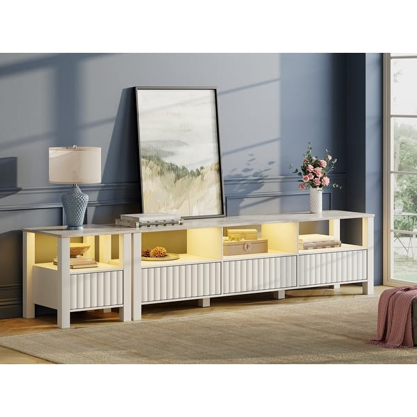 TV Stand for 90 inch TV Entertainment Center Wood TV Console Table for 100 85 80 inch TV with 8 Storages Bed Bath Beyond 37997221
