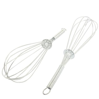 2 Pcs Stainless Steel Grip Wire Whisk Stirrer Mixer Egg Beater 18cm ...