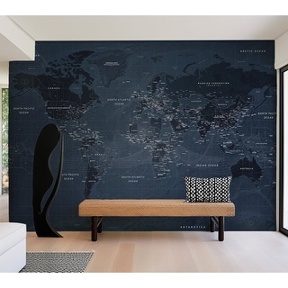 Peel & Stick Map Wall Mural - Contemporary Loft World Map - Bed Bath ...