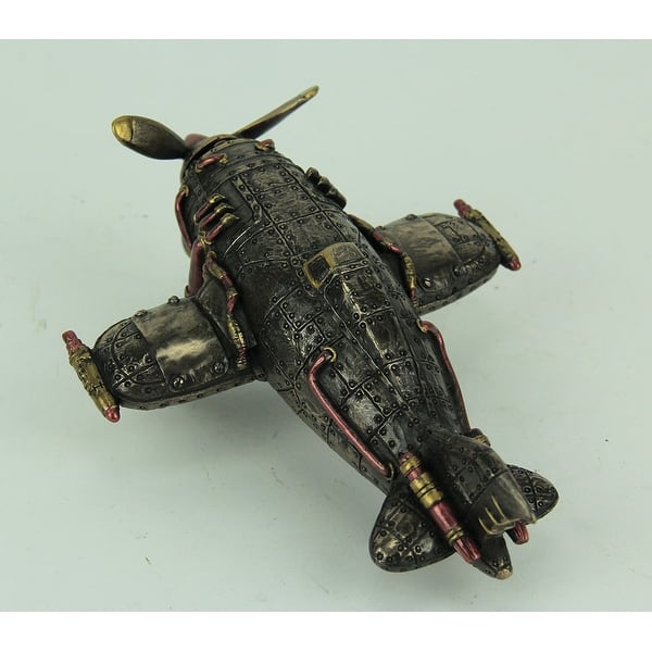 Steampunk Style Bronze Finish Single Propeller Airplane Statue - 2.5 X ...