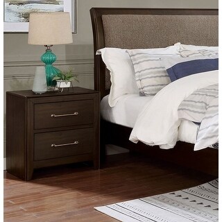 1pc Nightstand 2-Drawers Bedside Table Brushed Nickel Pull - Bed Bath ...