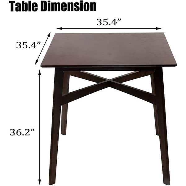 Square 4-Person Wood Dining Table for Kitchen Modern Home Furniture Espresso (Table) - 35.4x35 ...