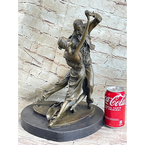 Romantic Couple Dancing Tango Waltz Bronze Metal Statue Sculpture Decor ...
