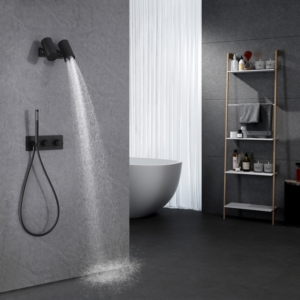 Wall-mounted dual camera shower head with handheld shower - Bed Bath ...