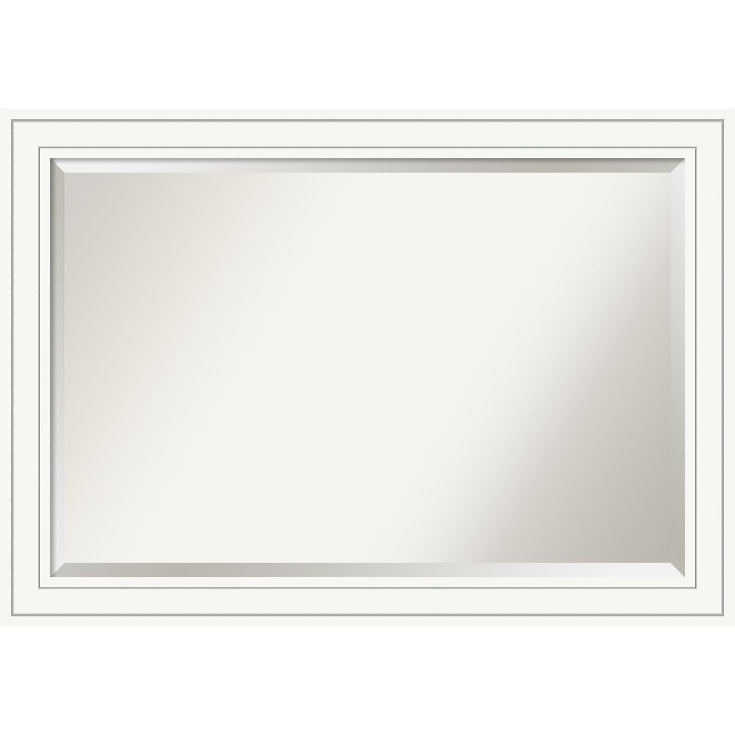 Beveled Bathroom Wall Mirror - Eva White Gold Frame - On Sale - Bed ...