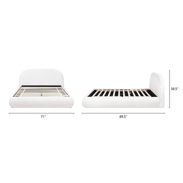 Archie Mid-Century Modern Velvet Upholstered Arched Platform Bed - Bed ...