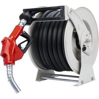 1" x 50' Retractable Diesel Fuel Hose Reel Spring-Driven Auto Swivel ...