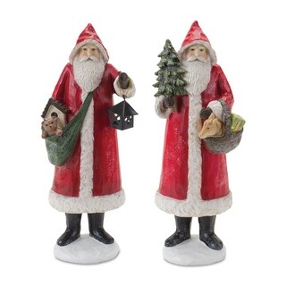 Santa (Set of 2) 11"H Resin - 4.25" x 3" x 11" - Bed Bath & Beyond ...