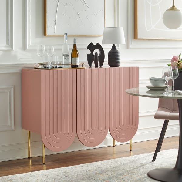 Lifestorey Ingrid 3-Door Scalloped Mid-Century Sideboard - Bed Bath ...