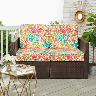 Multi Corded Indoor/ Outdoor 4-pc Deep Seating Cushion Loveseat Set ...