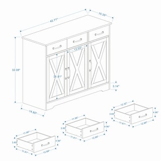 Versatile Farmhouse Buffet Cabinet with Multiple Storage Options for ...
