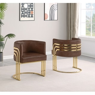 Best Quality Furniture Accent 1-Chair Leath-Aire with Gold Base (Single ...