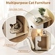 Gymax Cat Bed Side Table w/Head-shaped Entry & Metal Legs Modern End ...