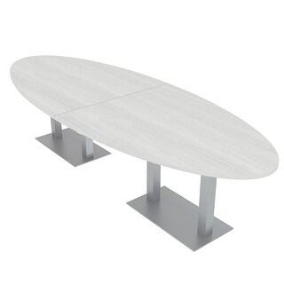 12' Modular Oval Conference Table With Metal Bases And Electric Units ...