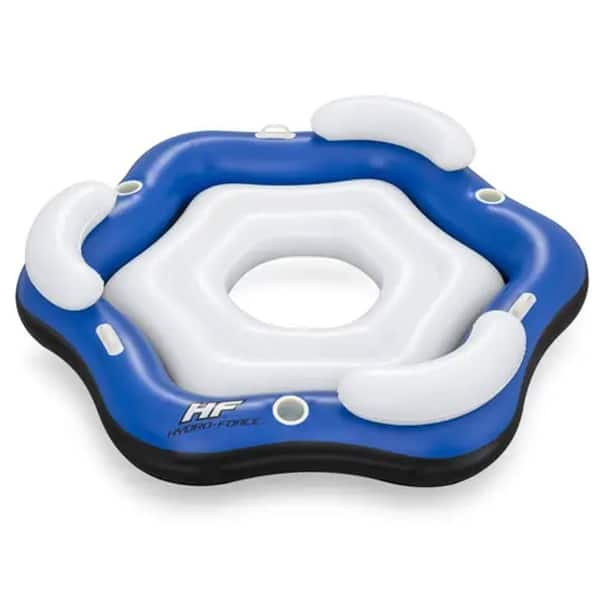 Bestway 3-Person Floating Water Island Lounge Raft With Open Bottom ...