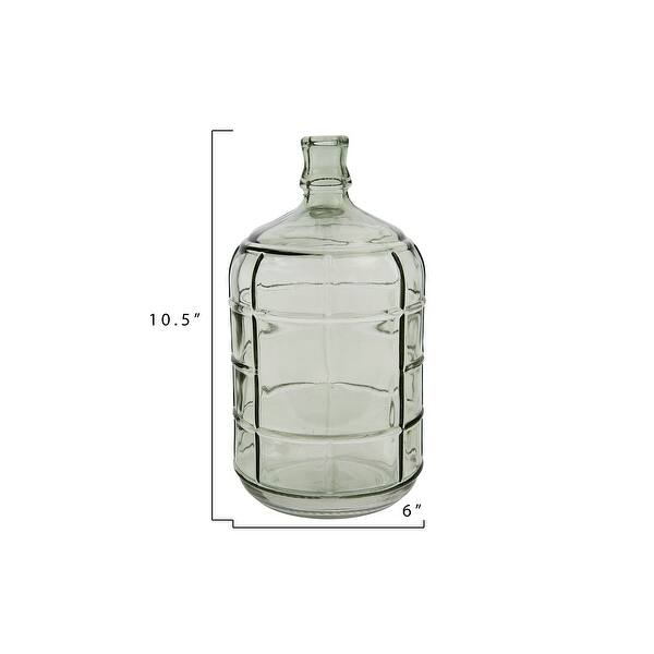 Large Transparent Green Vintage Reproduction Glass Bottle with Embossed ...
