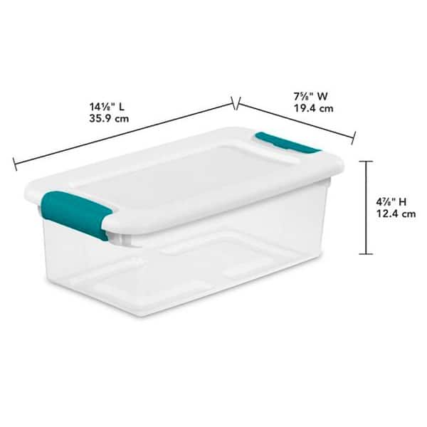 Sterilite Clear Plastic 6 Quart Storage Box Container with Latching Lid ...