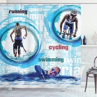 Ambesonne Triathlon Shower Curtain, Cloth Fabric Bathroom Decor Set ...