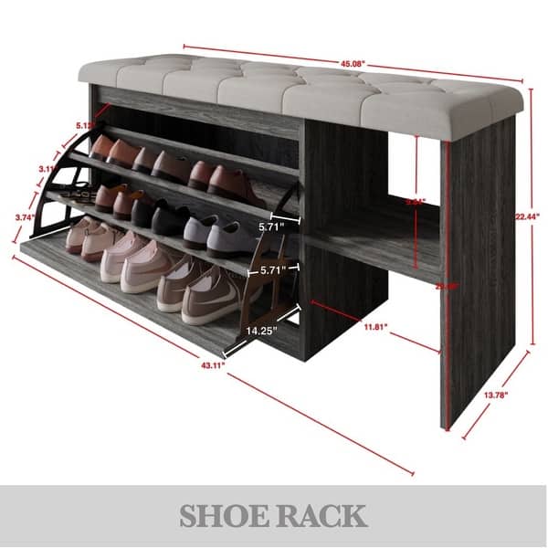 CraftPorch Multifunctional Flip-Drawer Storage Shoes Bench - Bed Bath ...