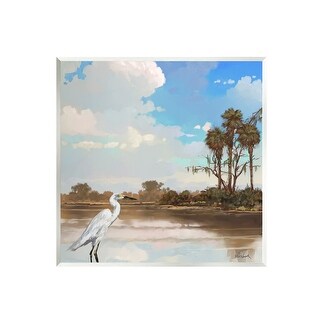 Stupell Egret Tropical Beach Scenery Wall Plaque Art by Rick Novak ...
