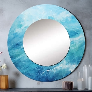 Designart "Azure Blue Lagoon Horizon I" coastal waves Living Room ...