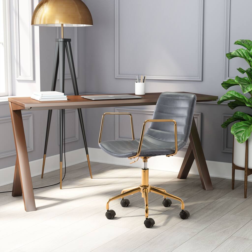 Brown Summit Office Chair Gray & Gold - Overstock - 31478419