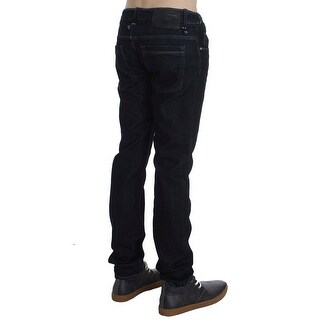Shop ACHT Dark Blue Cotton Slim Skinny Fit Men's Jeans - w34 - Free ...