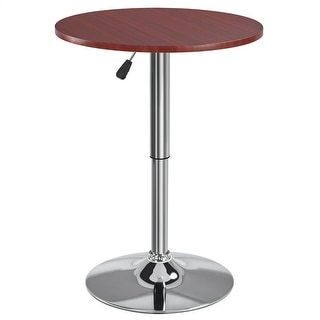 Adjustable Chrome Base Round Swivel Bar Table for Bistro Café - Bed ...