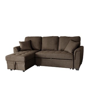 Full-size Sofa Bed Polyester Sectional Sofa Reversible Chaise with Pull out Sleeper - Bed Bath ...