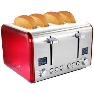 4 Slice Toaster in Stainless Steel Red - Bed Bath & Beyond - 37417859