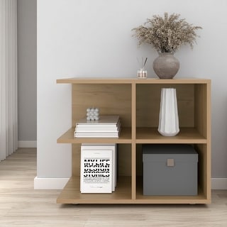 23.6" Oak Console Cart with 4 Shelves - Bed Bath & Beyond - 43373973