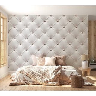 Peel & Stick Wall Mural - White Elegant Chesterfield Pattern ...
