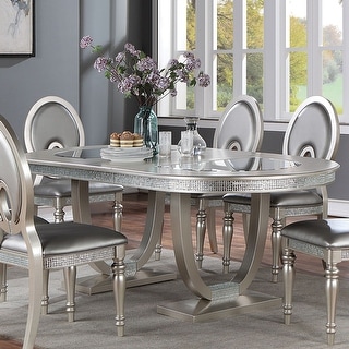 Koie Silver Expandable 84-inch Oval Dining Table by Furniture of ...