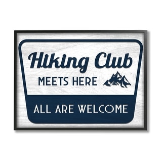 Stupell Hiking Club Rustic Cabin Mountain Climbing Sign Framed Wall Art ...