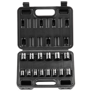3/8" Drive Impact Socket Set, 14 Piece Shallow Socket Set Metric 7-20mm ...