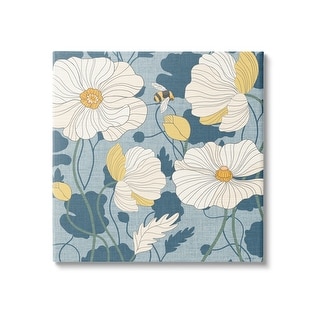 Stupell Poppy Pattern on Blue Canvas Wall Art design by Jennifer ...