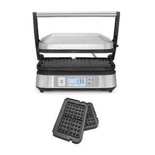 Cuisinart Stainless Steel Griddler w/ Smoke-less Mode & Plates - Bed ...