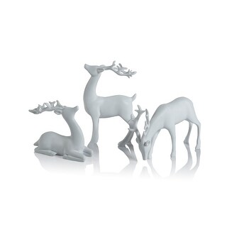 6-Piece Decorative White Reindeer Set - Bed Bath & Beyond - 38439873